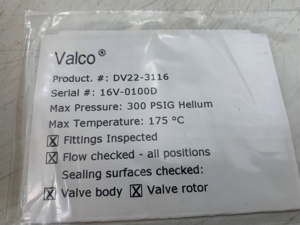 Valco (VICI) DV22-3116 6-Port Gas Switching Valve, Transamerican Equipment Company